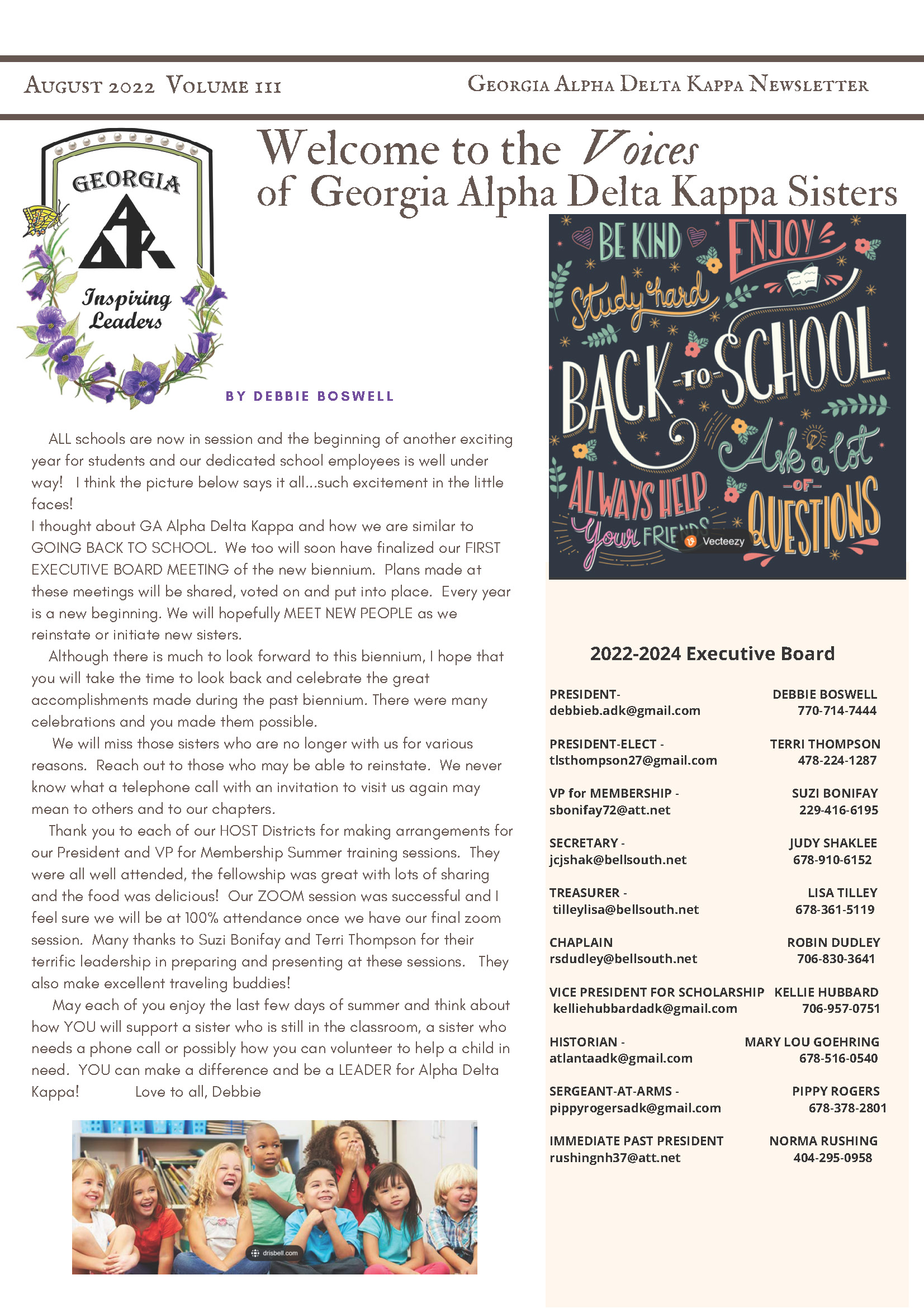 August Newsletter – Georgia Alpha Delta Kappa